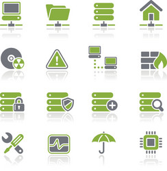 Network and server icons Royalty Free Vector Image