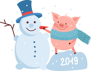 One snowman Royalty Free Vector Image - VectorStock