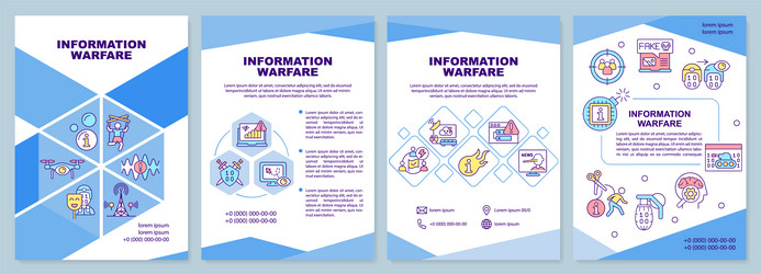 Information warfare red and grey brochure template