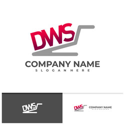 Shop d w s logo template initial Royalty Free Vector Image