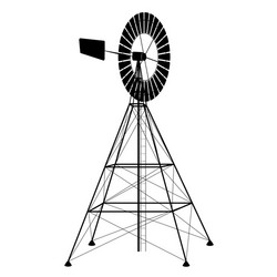 Windpump silhouette Royalty Free Vector Image - VectorStock