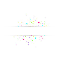Blank banner with color confetti isolated on white