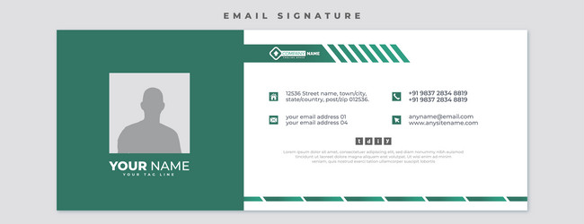 Professional mail footer template new Royalty Free Vector
