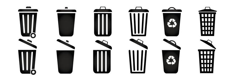 Bin icon trash can Royalty Free Vector Image - VectorStock