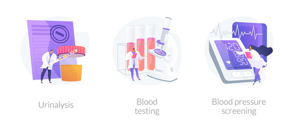 Clinical laboratory analysis icons cartoon set Vector Image