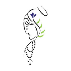 Prayer catholic chaplet with the holy cross Vector Image