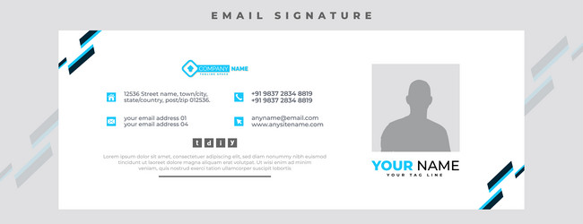 Business email sign card template new Royalty Free Vector