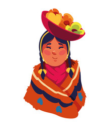 Peru culture knitted chullo Royalty Free Vector Image