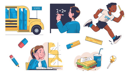 Student holding mathematics tools Royalty Free Vector Image