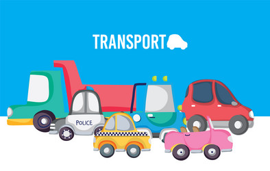 Set of cartoons vehicles Royalty Free Vector Image