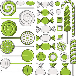 Xmas peppermint candy set Royalty Free Vector Image