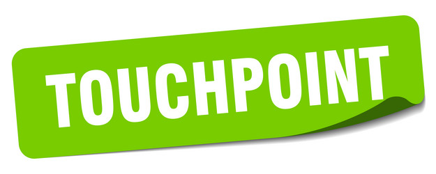 Touchpoint sticker touchpoint label Royalty Free Vector