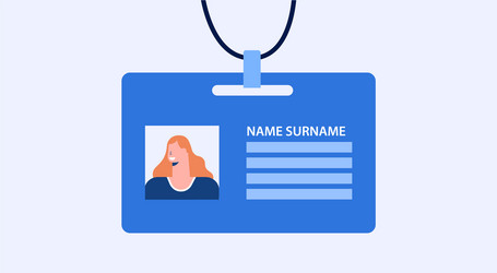 Trainee id card template identification Royalty Free Vector