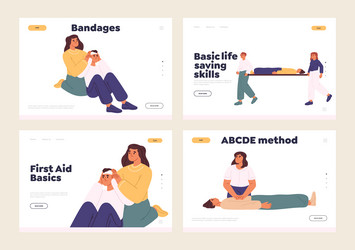 First aid basic skills for saving life concept Vector Image