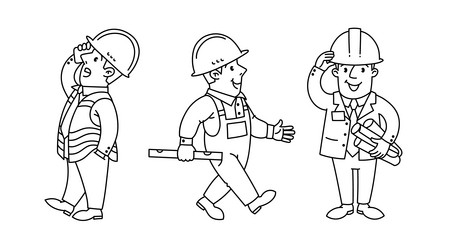 Construction Worker Black and White Vector Images (over 9,800)
