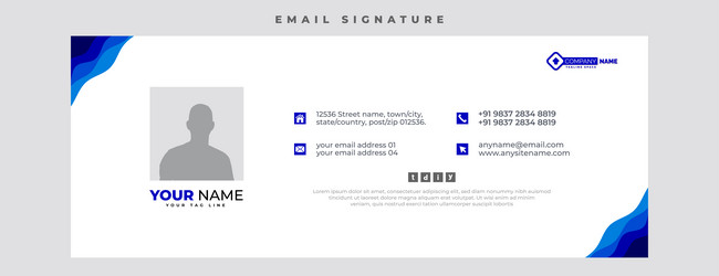 Business email sign card template new Royalty Free Vector