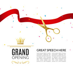 Grand opening design template with ribbon Vector Image