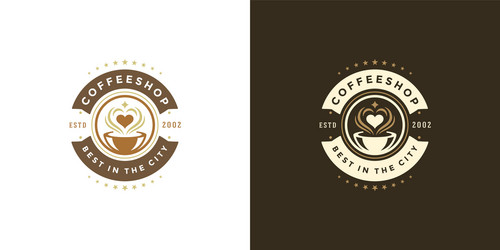 Retro Coffee Shop Logo Royalty Free Vector Image