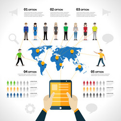 Social network infographic set network Royalty Free Vector