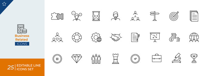 Business relationships line icon Royalty Free Vector Image