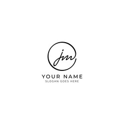J m jm initial letter handwritten signature logo Vector Image