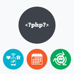Php sign icon programming language symbol Vector Image