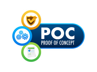 Poc - proof of concept acronym banner business Vector Image