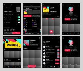 Screen interface social media application Vector Image
