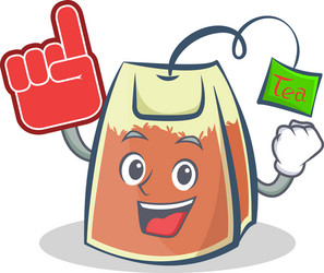 Cute happy cartoon cup tea with bag Royalty Free Vector