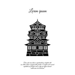 Osaka castle asian building or icon Royalty Free Vector