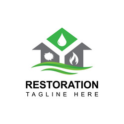 Green restoration logo design template Royalty Free Vector