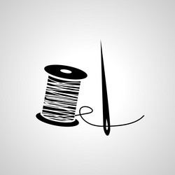 Needle and thread simple icon Royalty Free Vector Image