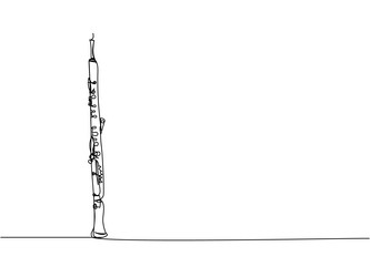Clarinet one line art continuous drawing Vector Image