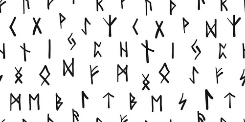 Runes seamless pattern background ancient occult Vector Image