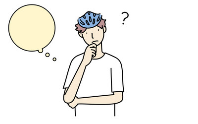 Man Hand on Chin Think Vector Images (over 200)