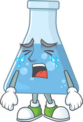 Cauldron bottle cartoon character with sad Vector Image