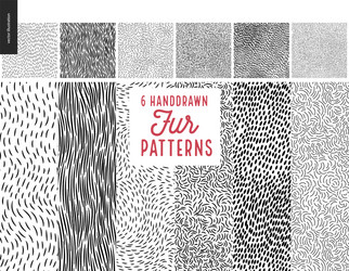 Handdrawn patterns with a landscape Royalty Free Vector