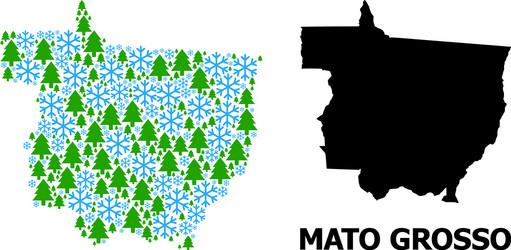 Winter collage map wisconsin state snow Royalty Free Vector