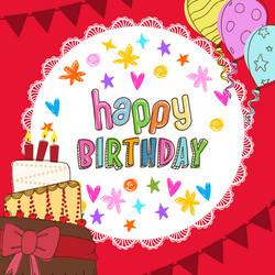 Birthday cartoon greeting card design Royalty Free Vector