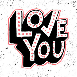 Love you hand lettering Royalty Free Vector Image