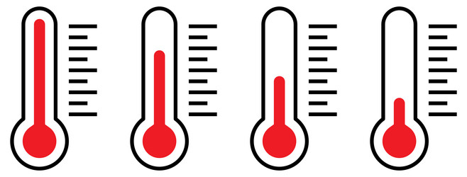 Thermometer icons set temperature symbols Vector Image