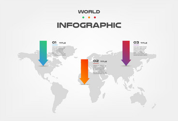 World map infographics element of chart graph Vector Image
