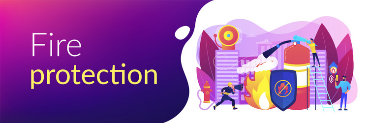Fire protection concept banner header Royalty Free Vector