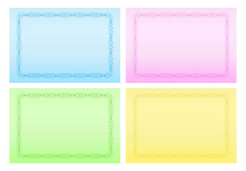 Greetings cards with calligraphic border in four Vector Image