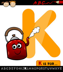 Flashcard letter k is for kettle Royalty Free Vector Image