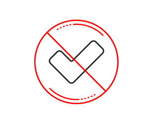 No or stop sign check line icon approved tick Vector Image