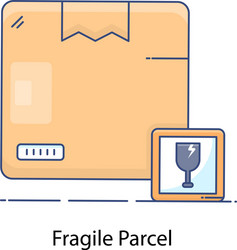 Fragile parcel Royalty Free Vector Image - VectorStock