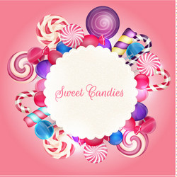 Candy and sweets card Royalty Free Vector Image