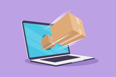 Graphic flat design drawing flying package box Vector Image