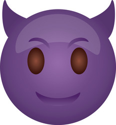 Devil emoji face classic line style icon Vector Image